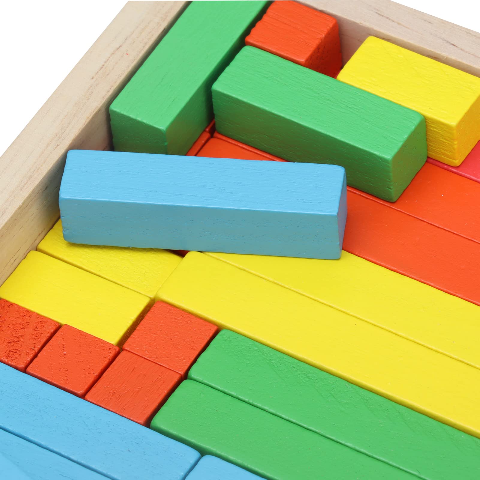 Shanrya Wooden Counting Sticks, Wooden Cuisenaire Rods Individual Kit ...