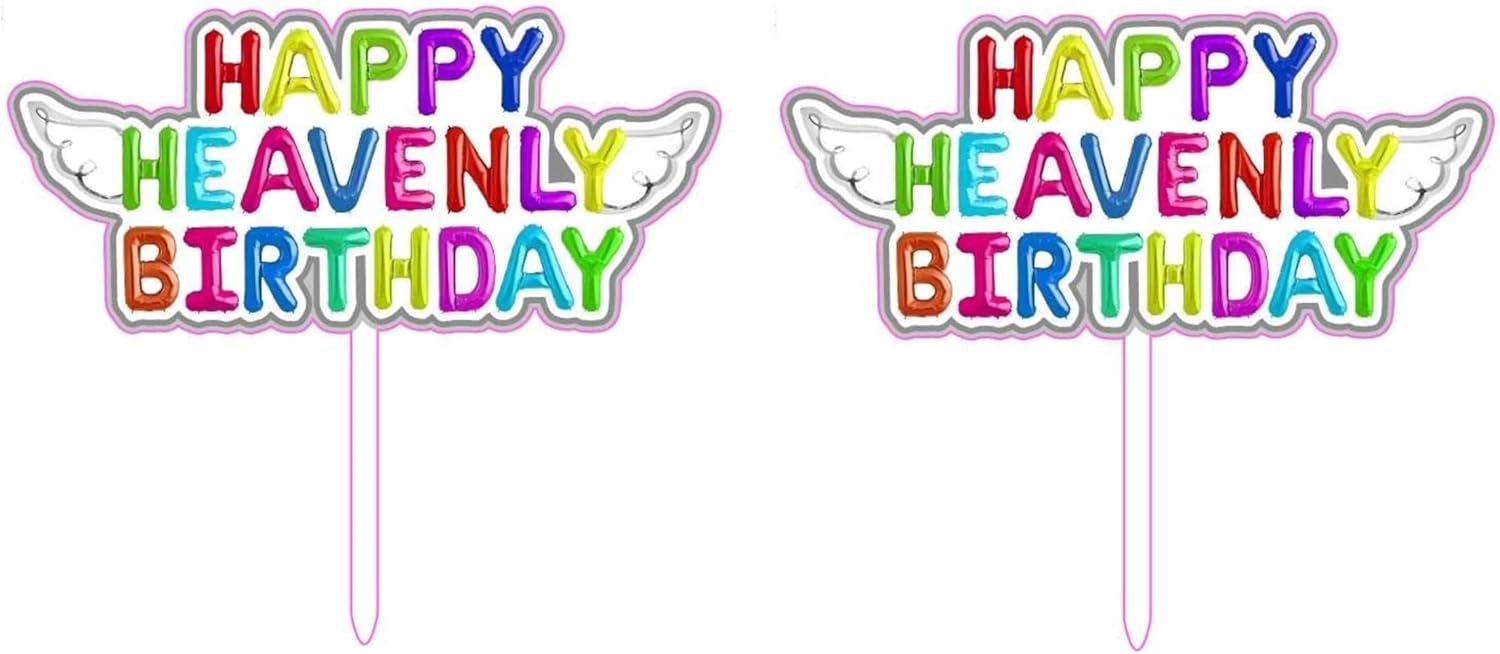 Amazon.com: Original Heavenly Birthday Cake Topper - Colorful "Happy ...