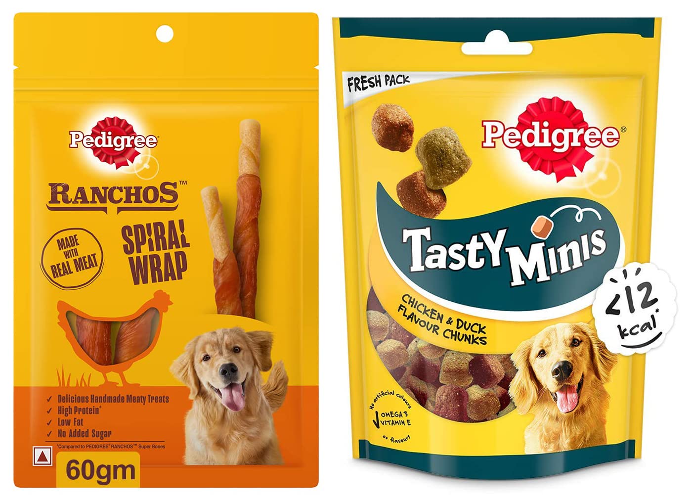 Buy Pedigree RANCHOS Spiral Wrap Treats for Dog, Chicken & Smoky Lamb ...