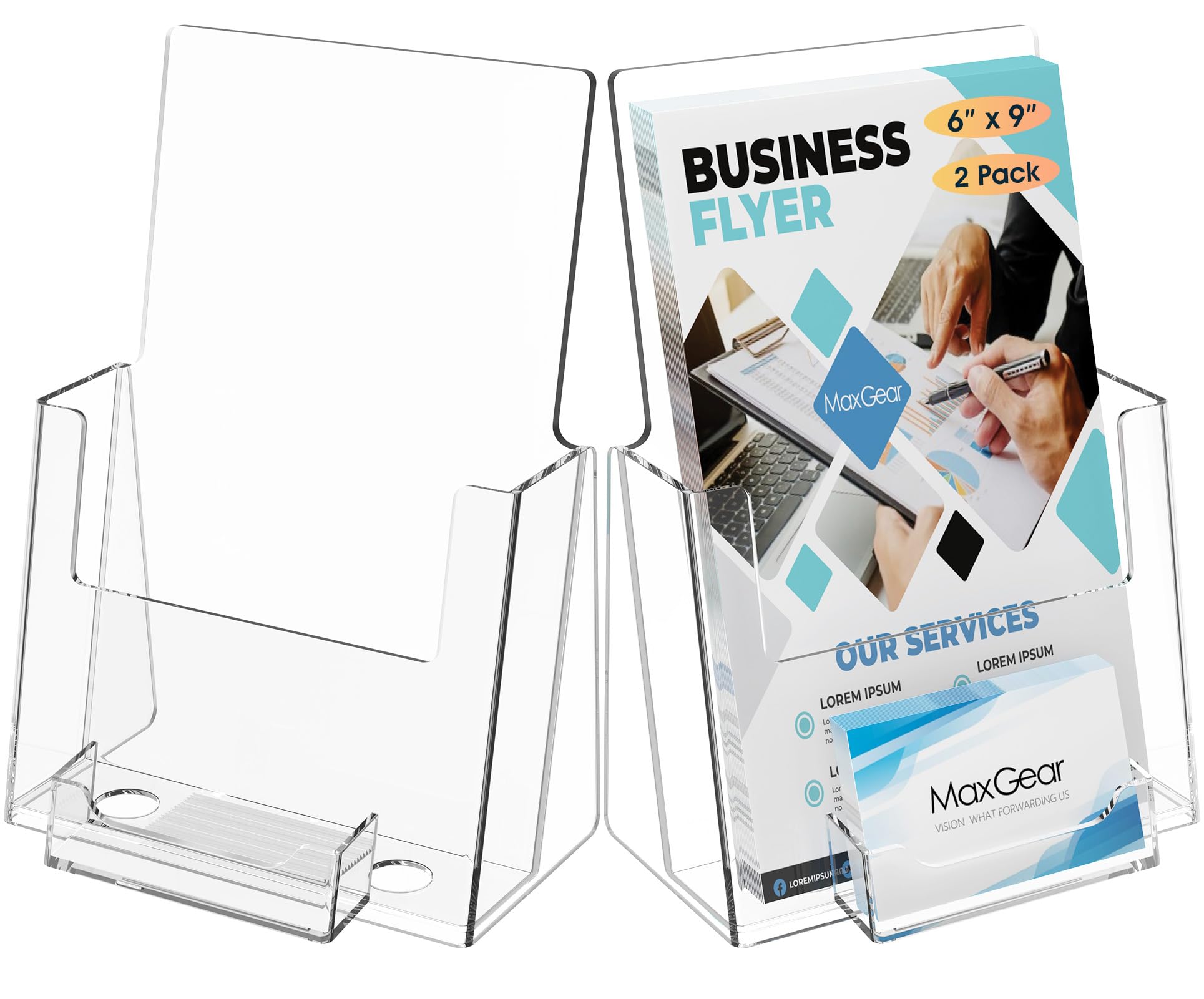 Amazon.com : MaxGear Brochure Holder 6x9 inch with Business Card ...