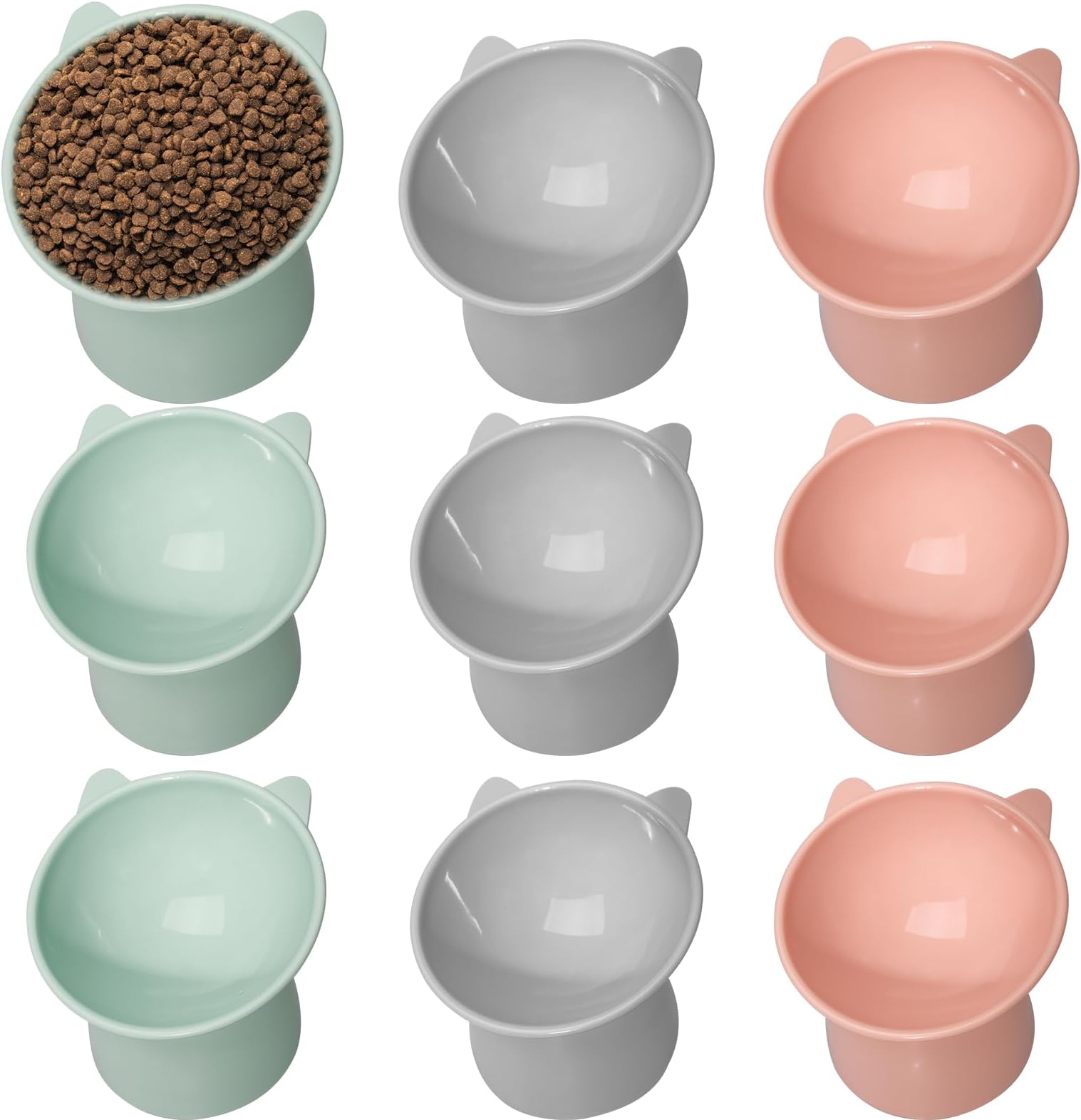 Amazon.com: Olutacot 9 Pcs Raised Cat Food Bowls 15 Degrees Plastic ...