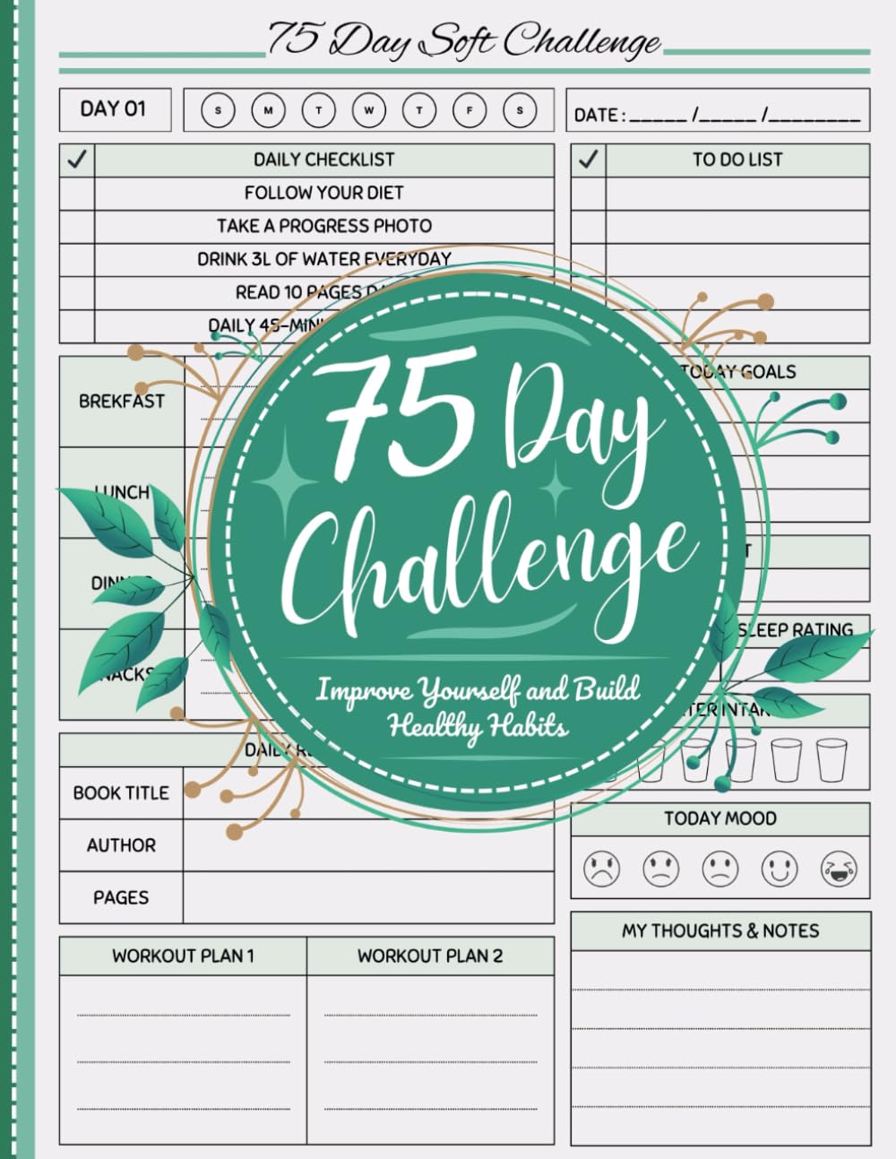 75 Day Journal and Challenge Tracker: 75 Days to Transform Yourself ...