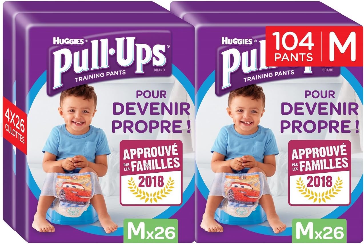 Huggies Pull-Ups Disney Pack de 104 Couches Culottes Bébé Garçon pour ...