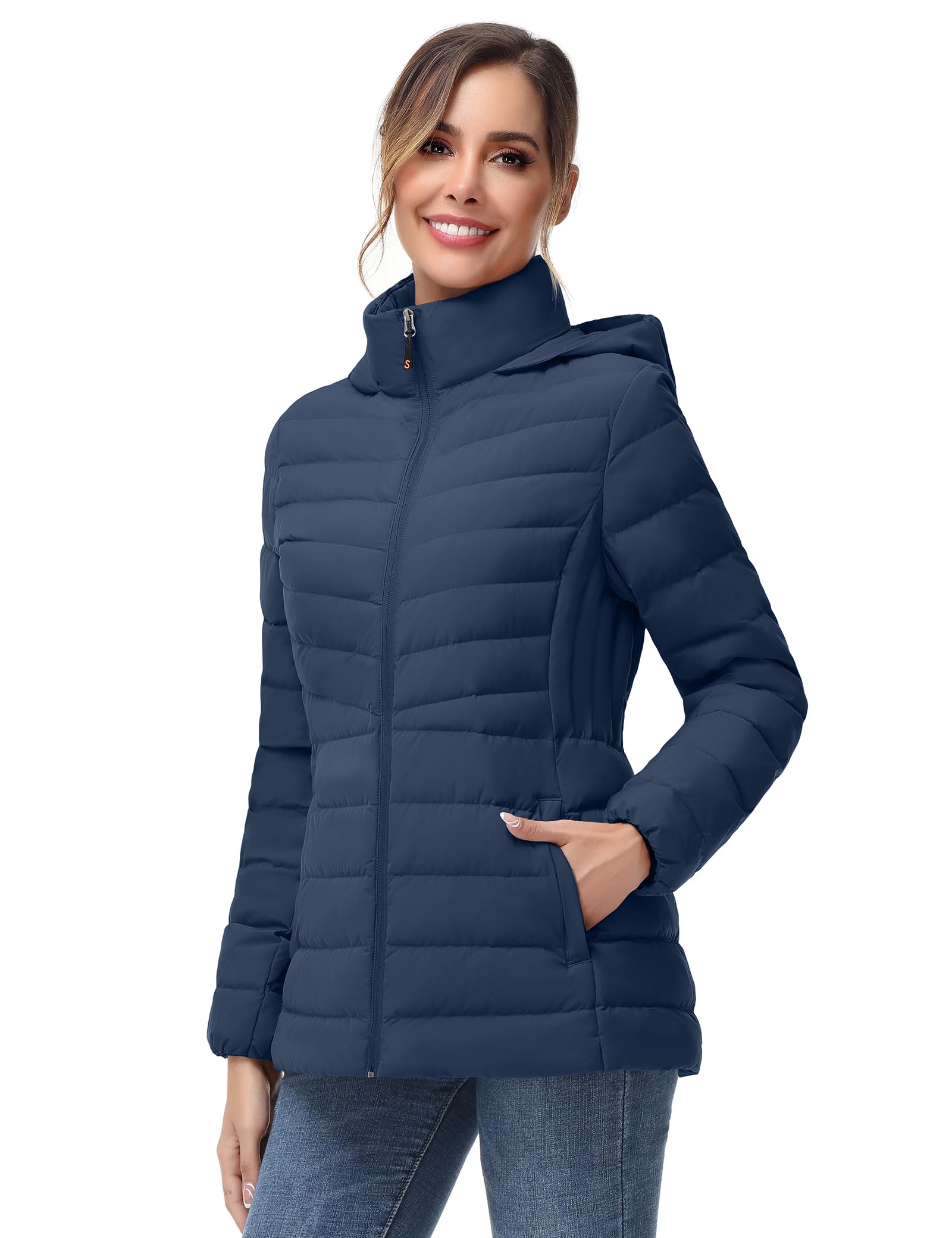 Snapklik.com : SLOW DOWN Women Down Puffer Jacket, Warm Hooded Winter ...