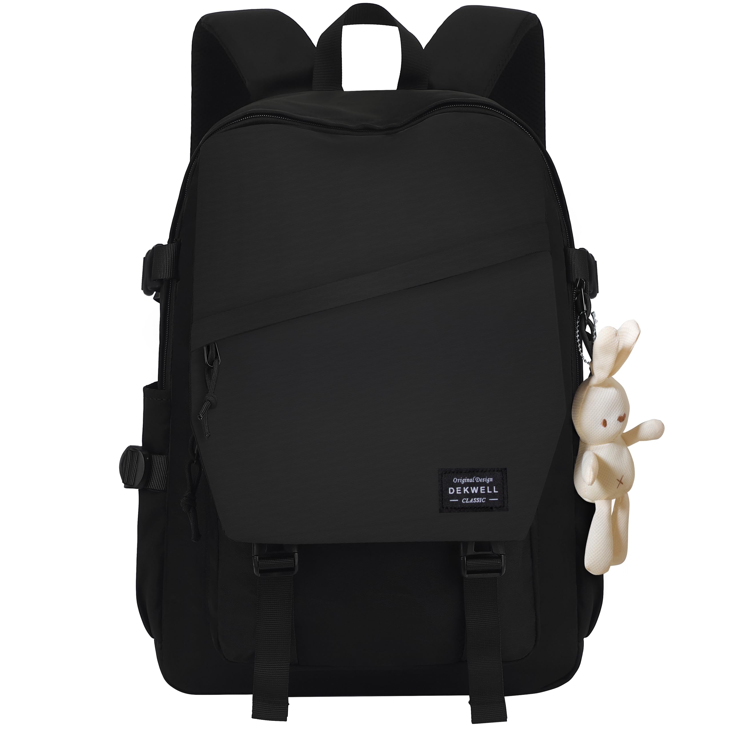 Amazon.com | DEKWELL Black School Backpacks for Teens Girls Boys, 15.6 ...