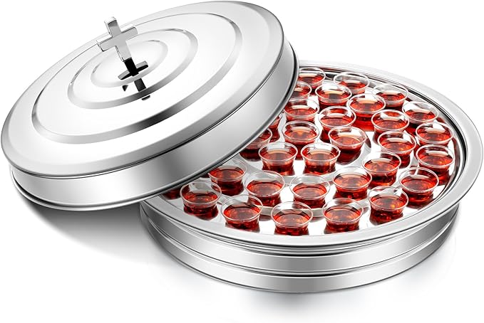 Amazon.com: Jingmore Holy Communion Tray for Churches with Lid ...
