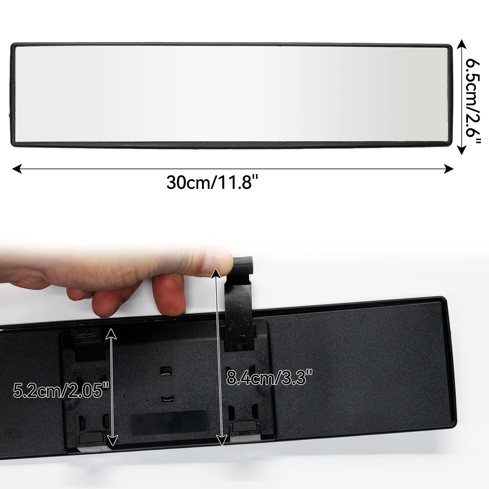 Snapklik.com : Panoramic Rear View Mirror, 300MM Wide Angle Rearview ...