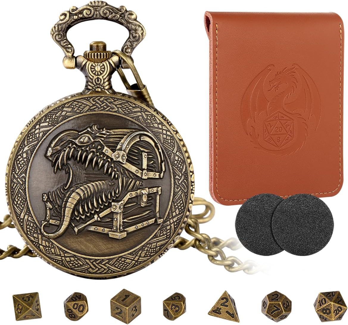 Amazon.com: Bronze DND Mimic Monster Dice Set, Steampunk Mini DND Dice ...
