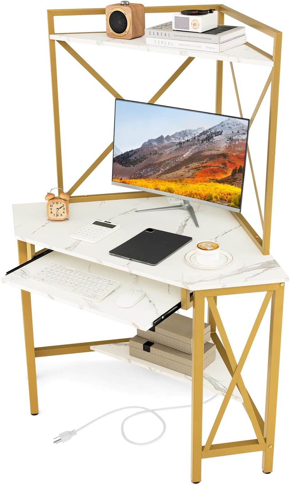 Amazon.com: SILKYDRY Corner Desk with Drawers, Computer Desk for Small ...