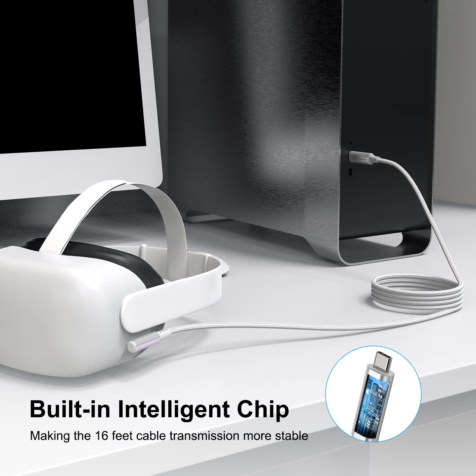 Snapklik.com : 16Ft Link Cable For Oculus Quest 3/2/Pro Gaming ...