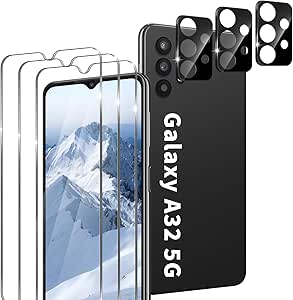 Amazon.com: Corefyco Direct Galaxy A32 Screen Protector with Camera Lens Protector, [3+3 Pack ...