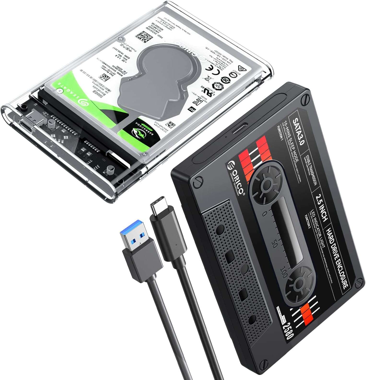 Amazon.com: ORICO USB C 2.5'' DIY Sticker Hard Drive Enclosure ...