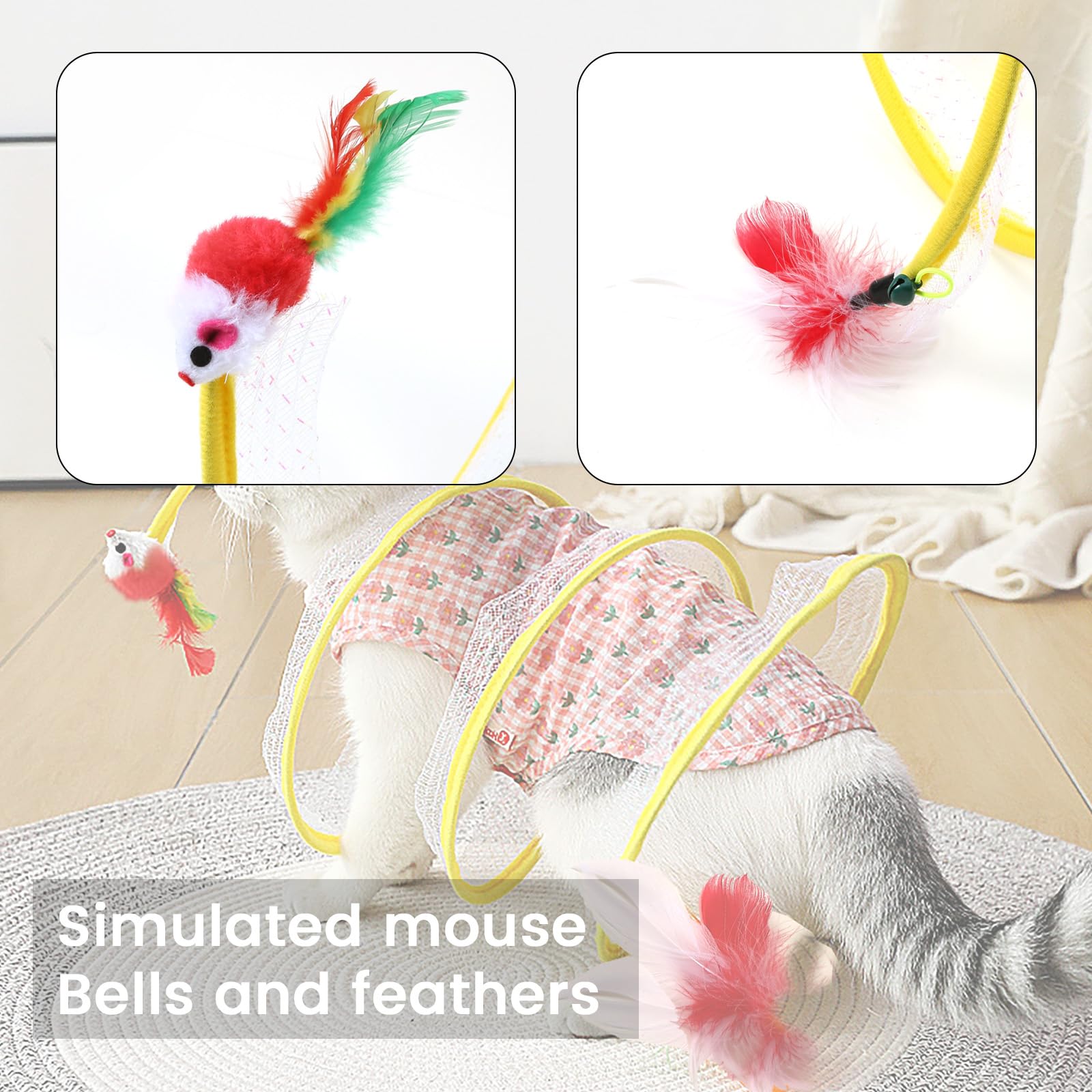 Snapklik.com : 2 Pcs Folded Cat Tunnel Toy, Indoor Cat Activity ...