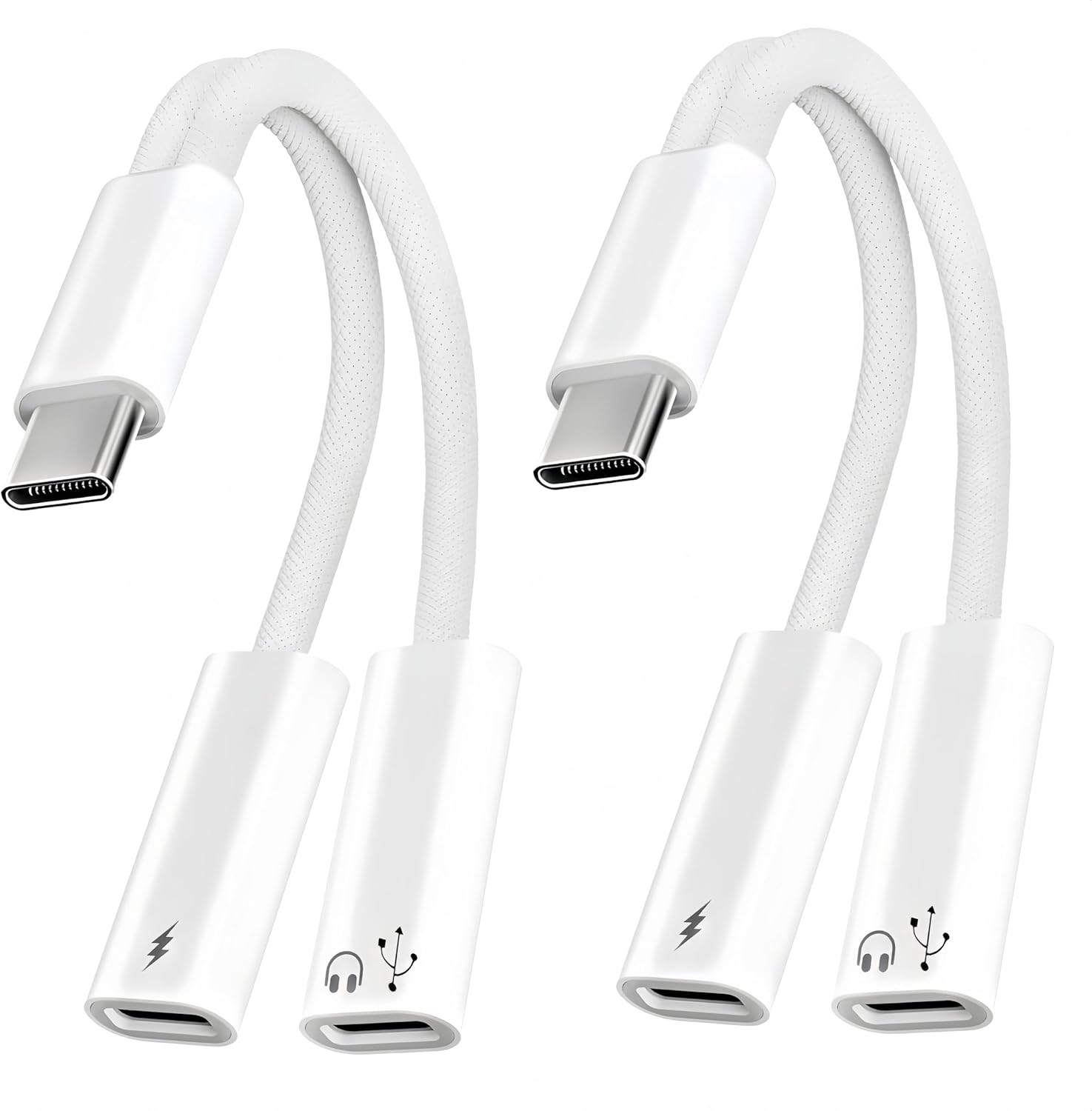 Amazon.com: 2Pack USB C Splitter 1 in 2 Out, Dual UsbC Charger and ...