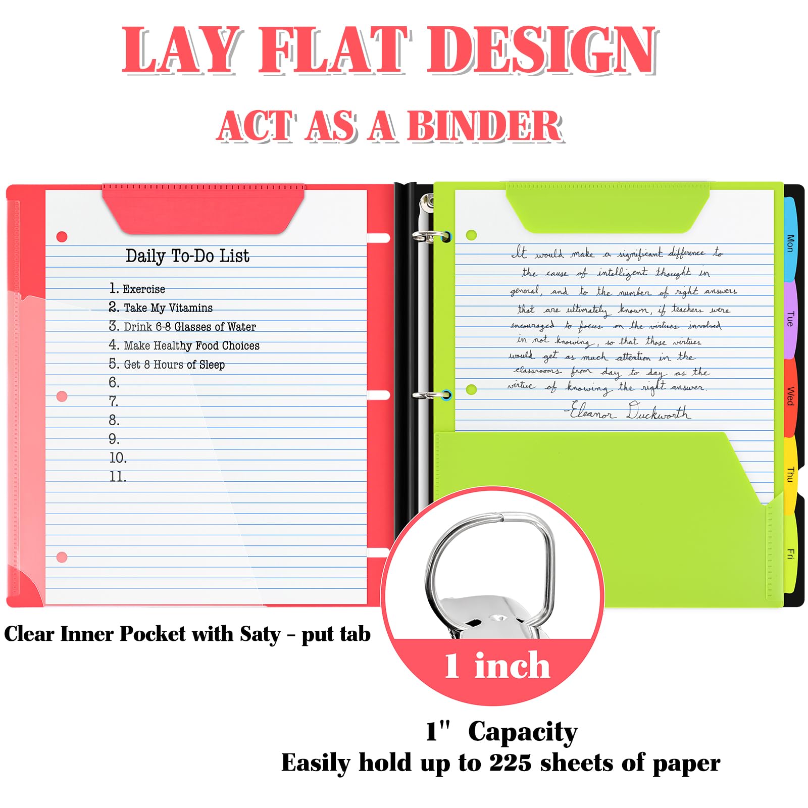 Snapklik.com : INFUN 1 INCH All-in-one Telescoping Binder Notebook ...