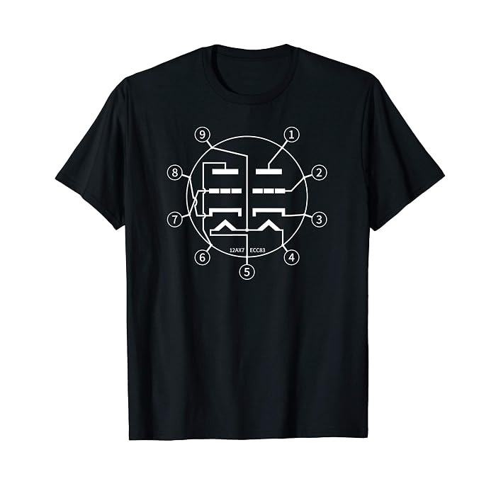 Buy Vintage Retro 12AX7-ECC83 Vacuum Tube Pinout Tube Amplifier T-Shirt ...