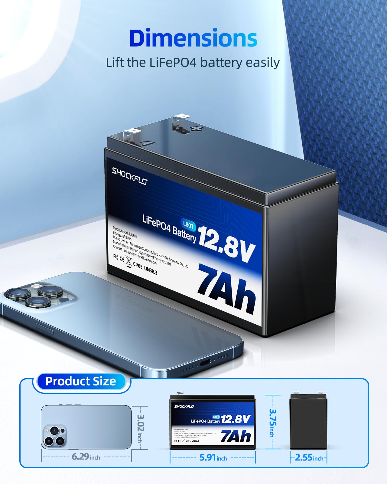 Snapklik.com : 12v 7Ah Lithium LiFePO4 Deep Cycle Battery, 4000+ Cycles ...