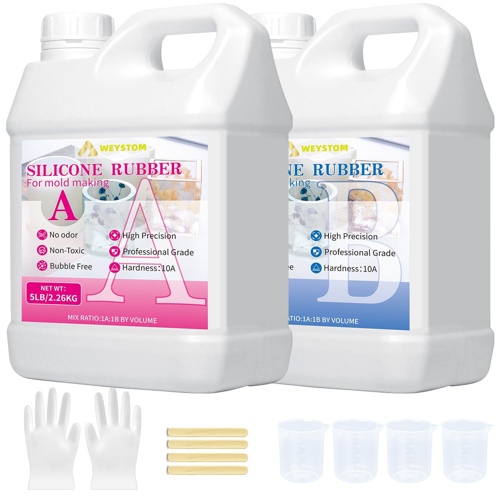 Silicone Mold Making Kit, 10LB Liquid Silicone Rubber for 10A Mold ...