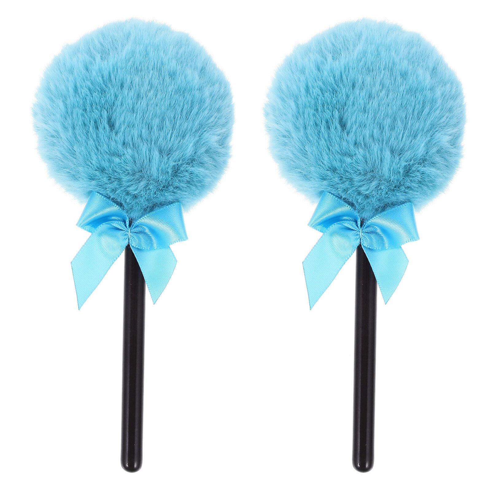 SOLUSTRE 2Pcs Puff On A Stick Lollipop Shape Powder Puff Fluffy Loose ...