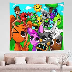 Amazon.com: CEYIOFA Incredibox Sprunki Tapestry Soft Durable Material ...