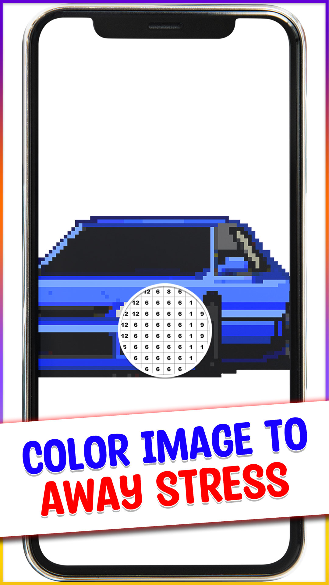 Racing Cars Pixel Art - Paint by Number, Sandbox Coloring Pages:Amazon ...