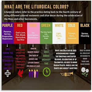 Amazon.com: Catholic Liturgical Calendar Poster Liturgical Colors Guide ...