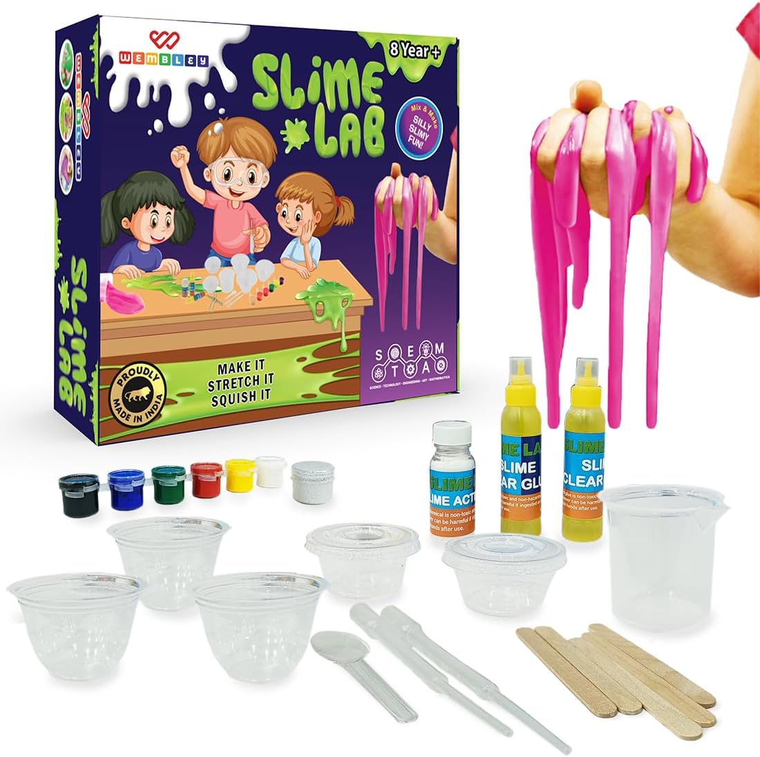 Buy Wembley Slime Kit - Glow in The Dark | DIY Slime Maker Set for Kids ...