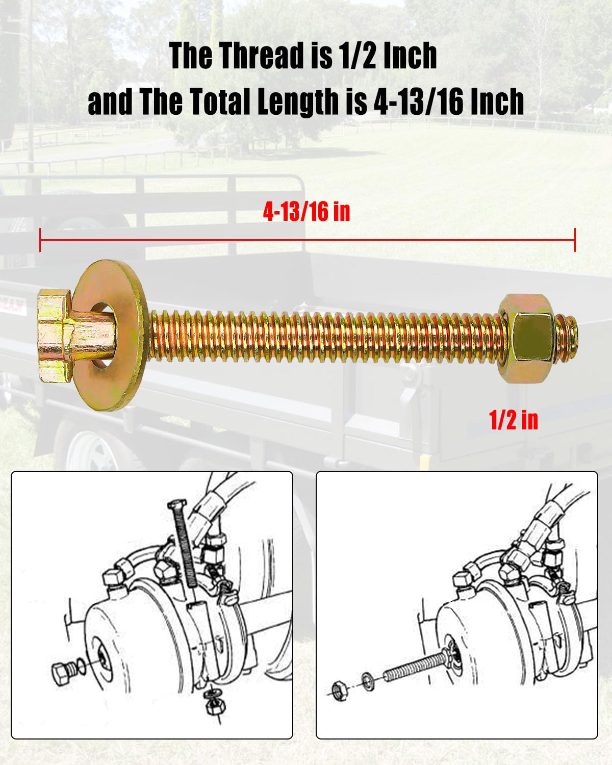 Snapklik.com : 3 Pack Brake Cage Bolt, Cagebolt For Semi Truck, Release ...