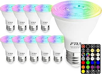 FTL PAR20 LED Bulbs Color Changing Light Bulbs with Remote Control ...