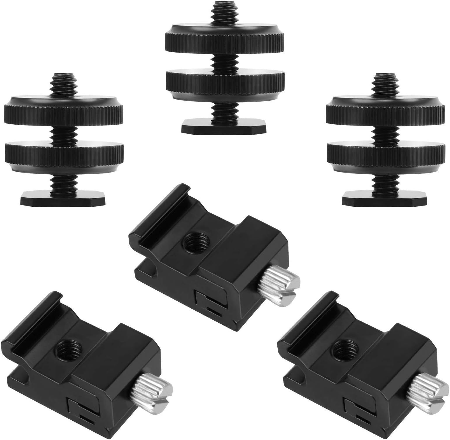 Neewer Black Metal Cold Shoe Flash Stand Adapter with 1/4-inch -20 ...