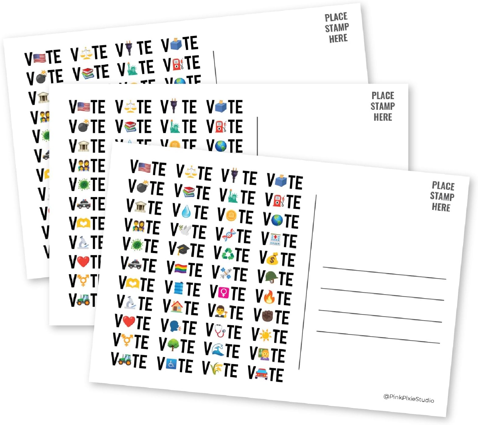 Amazon.com : 100 Voter Postcards 4 x 6” Emoji Bulk Blank Back for ...