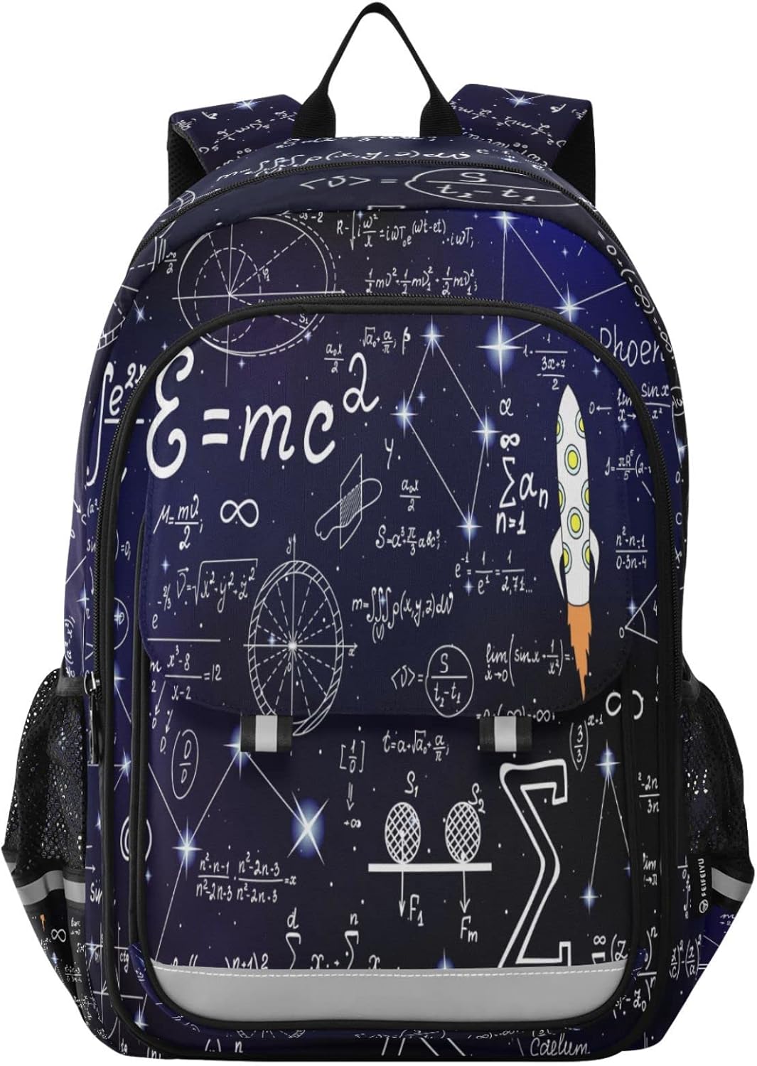 Amazon.com: Glaphy Math Formulas Cartoon Rocket School Backpack ...