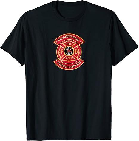 Women's VOLUNTEER FIREFIGHTER FIREMANS CROSS T-SHIRT Large Red : Amazon ...