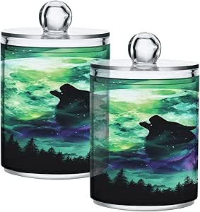 Amazon.com: WEVIBOFU Acrylic Plastic Clear Jar with Lid, Black Green ...
