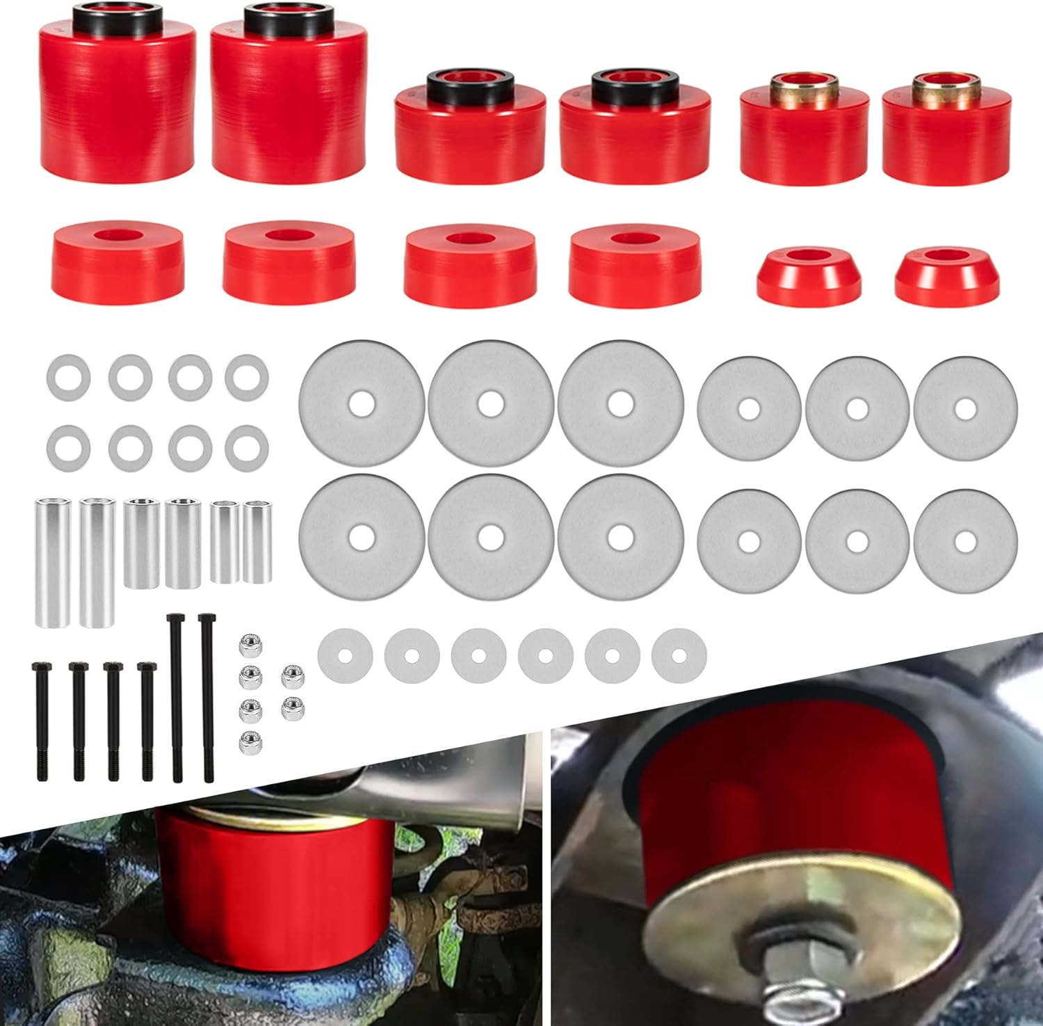 RiAiCiING Polyurethane Body Cab Mount Bushings Set Kit For 1980