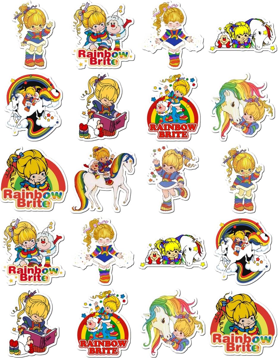 Amazon.com: 20 Pcs Stickers Pack Rainbow Vinyl Brite Aesthetic Colorful ...