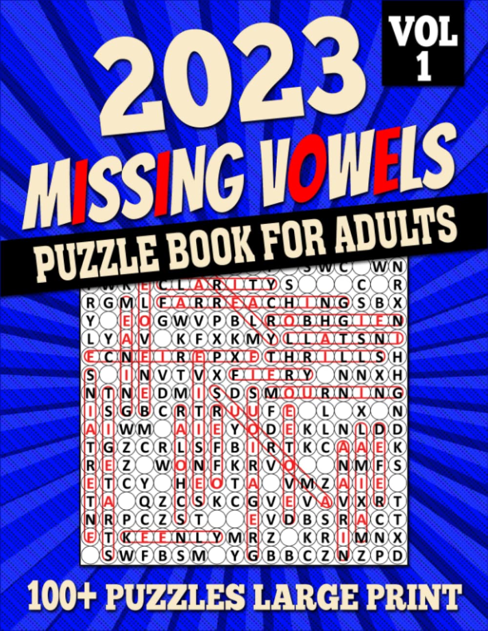 2023 Missing Vowels Puzzle Book for Adults: 100+ Puzzles Large Print ...