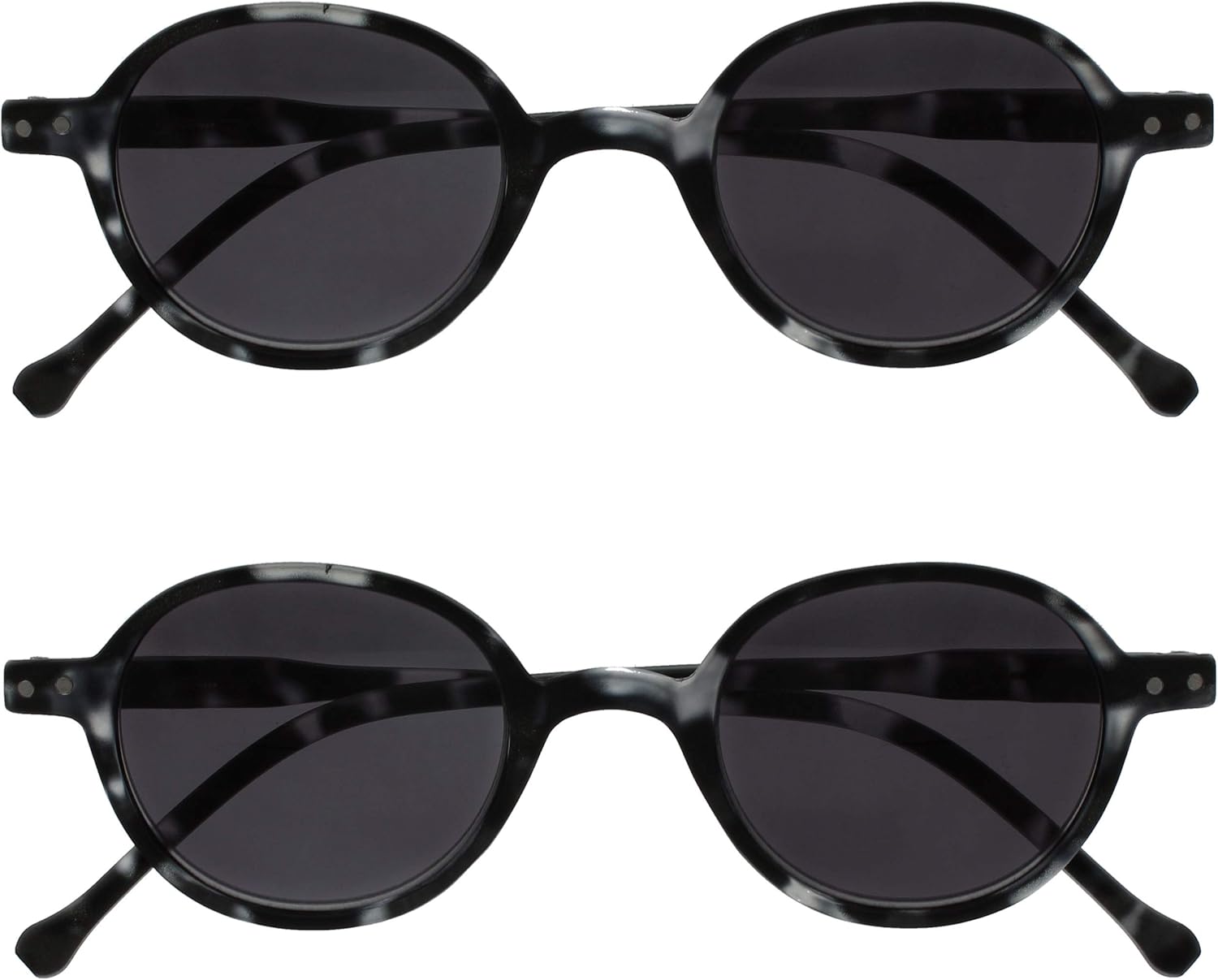 Opulize Oderb 2er-Pack Klein Herren Damen Matt Grau Schildpatt Sonnen-Leser Lesebrille UV400 ...