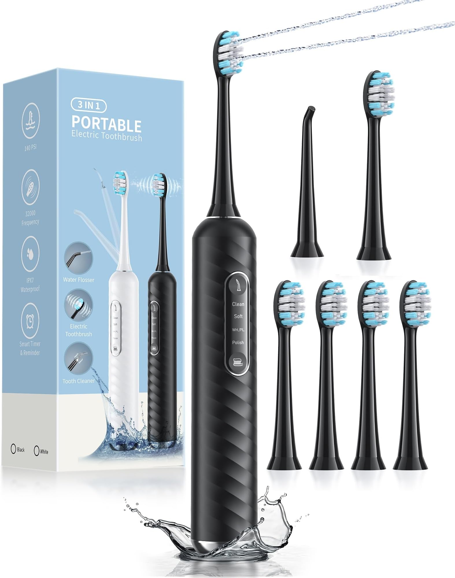Amazon.com: Electric Toothbrush with Water Flosser, 3 in 1 Cordless ...