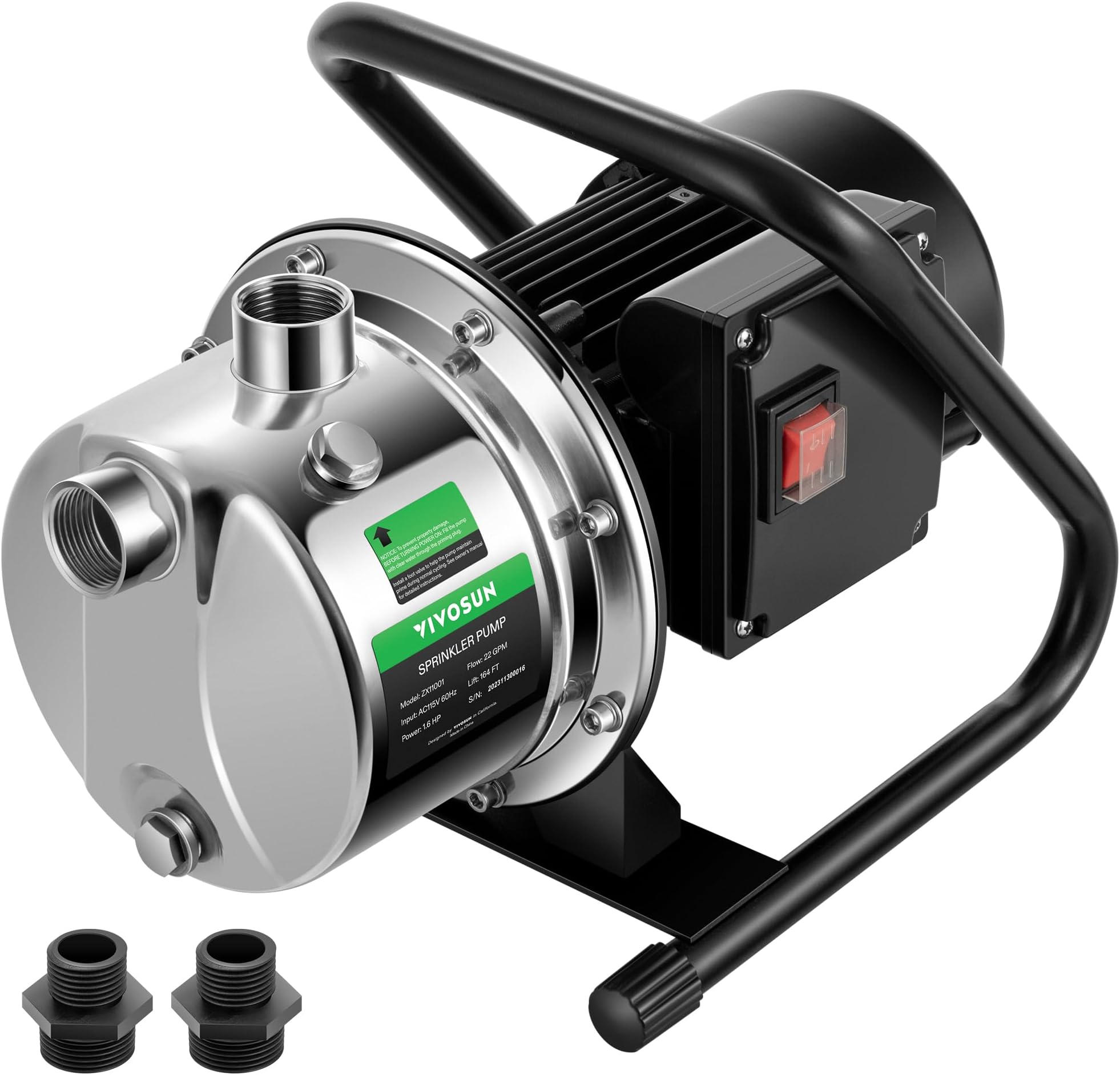 Amazon.com: SHANGDA 1.6 HP Portable Water Transfer Pump 1800 GPH ...
