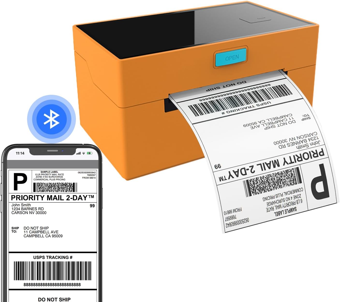 Amazon.com : PeriPage Bluetooth Thermal Shipping Label Printer,Wireless ...