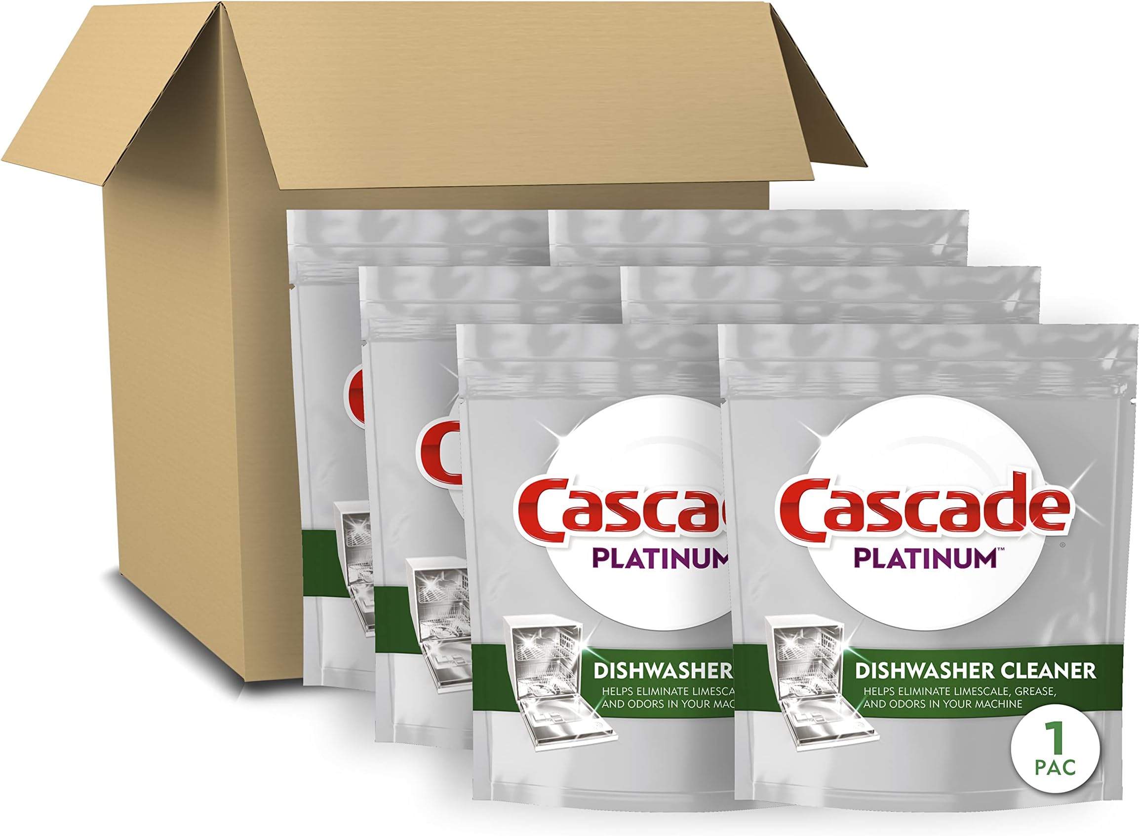 Amazon.com: Cascade Platinum Dishwasher Cleaner Pods Fresh Scent, 1 ...