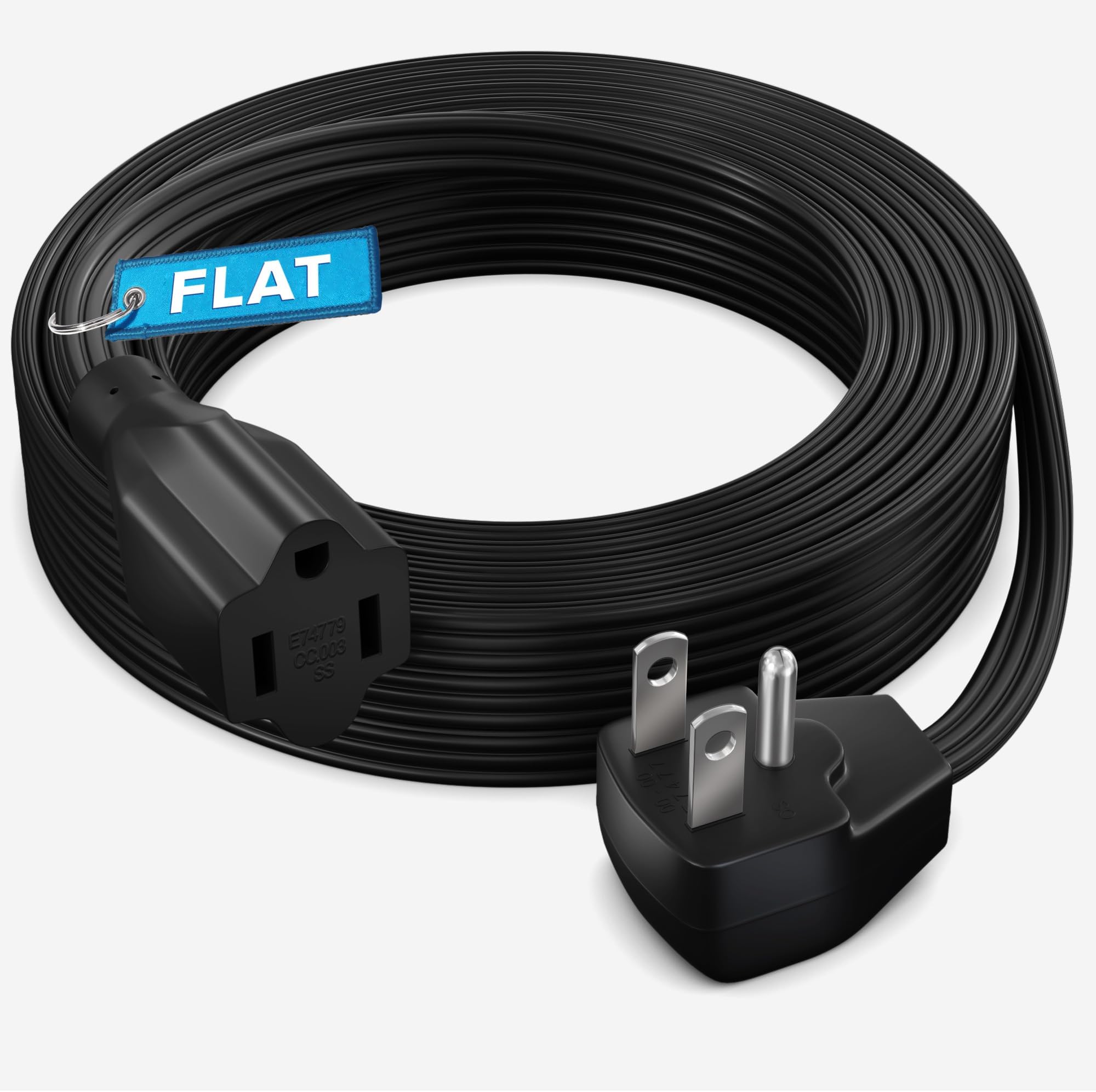 Amazon.com: Maximm Extension Cord Heavy Duty (20 Feet) Flat Wire 3 ...