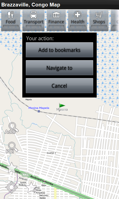 Brazzaville, Congo Offline Map: PLACE STARS:Amazon.com:Appstore for Android