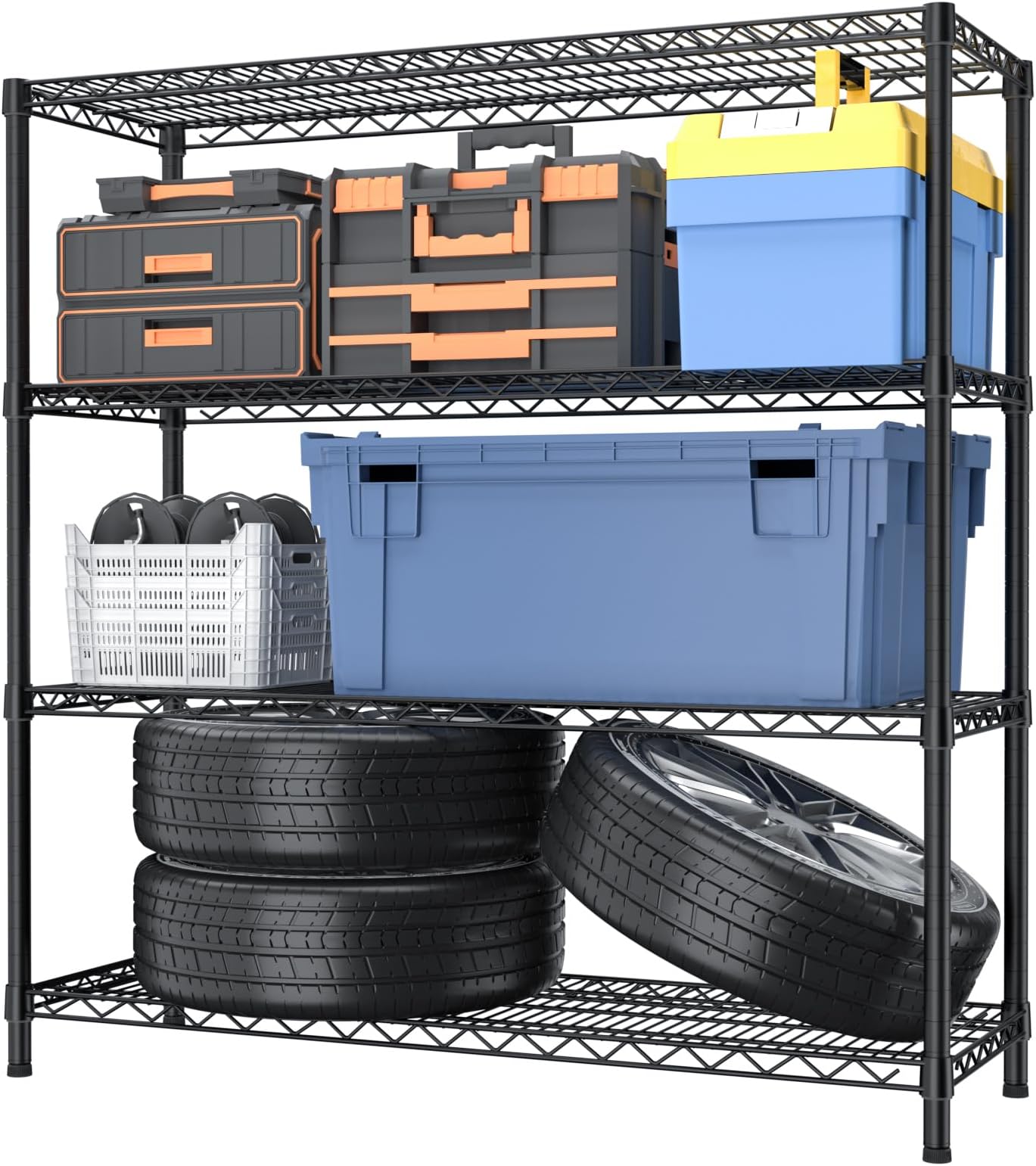 Amazon.com: Golpart 4 Tier Adjustable Storage Shelves,Heavy Duty Metal ...