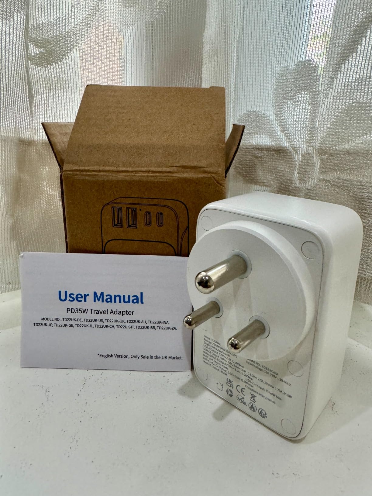 UK to India Plug Adapter, India Travel Adapter with 1 UK Socket and 4 ...