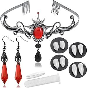 Amazon.com: Aswitnove 6 Pcs Goth Vampire Accessories with 4 Sizes ...