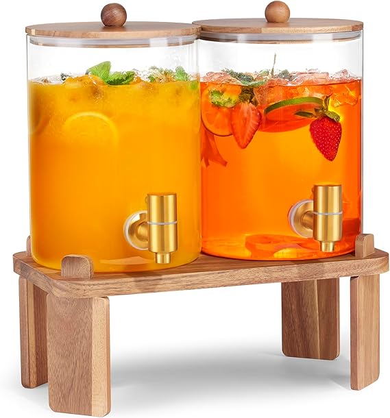Amazon.com | 2 PCS 1 Gallon Drink dispenser, Glass Beverage Dispenser ...