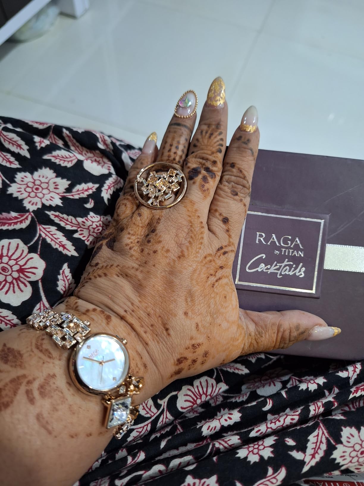 Titan Raga Cocktails Analog Mother of Pearl Dial Women's Watch ...