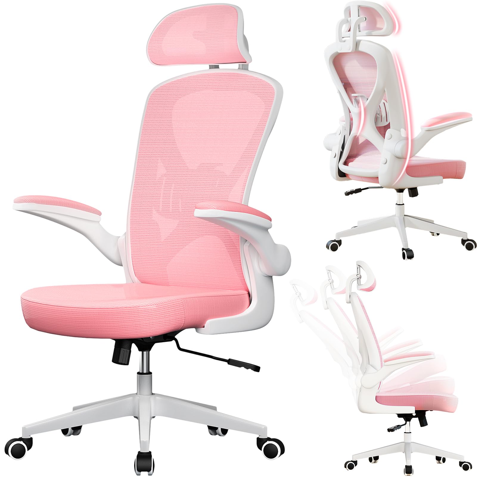 kenvc Ergonomic Office Chair, Mesh Home Office Chair, Adjustable ...